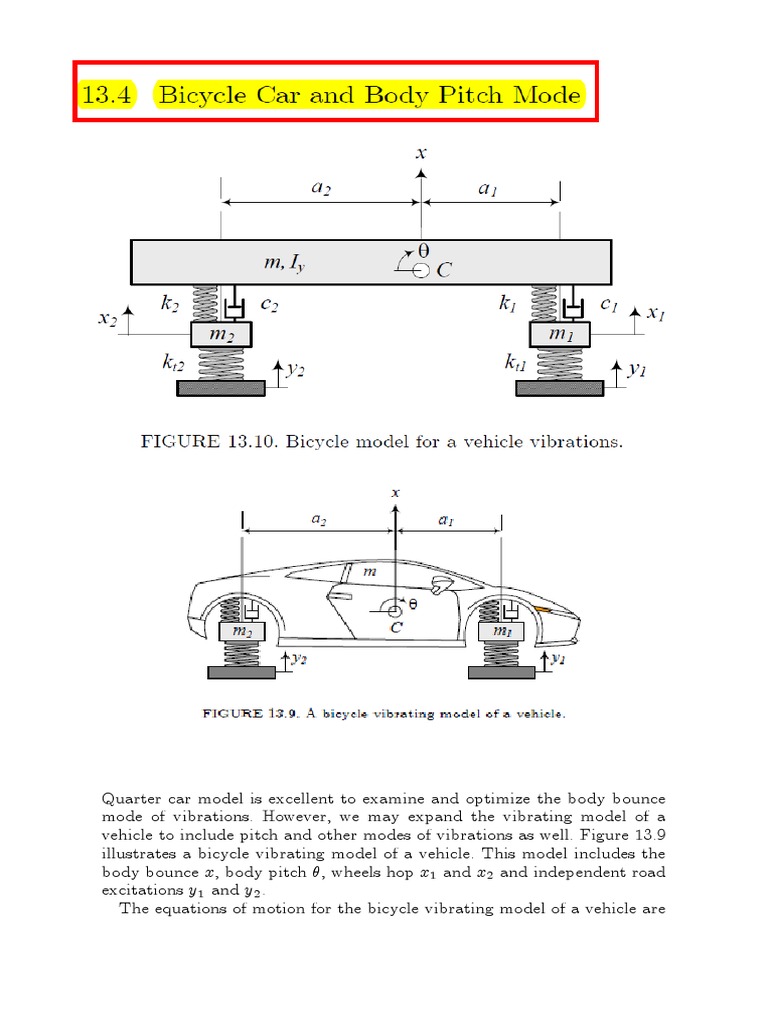 Bicycle Car Model Vibrating | PDF | Normal Mode | Resonance