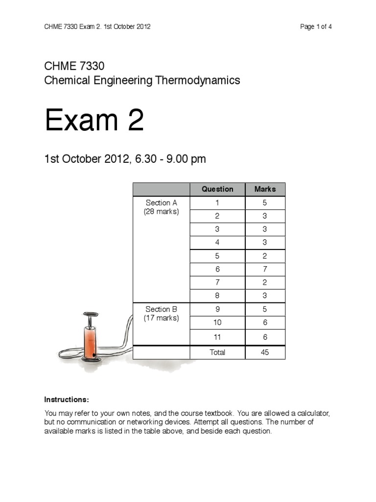 Thermo Exam Questions | PDF | Balloon | Gases