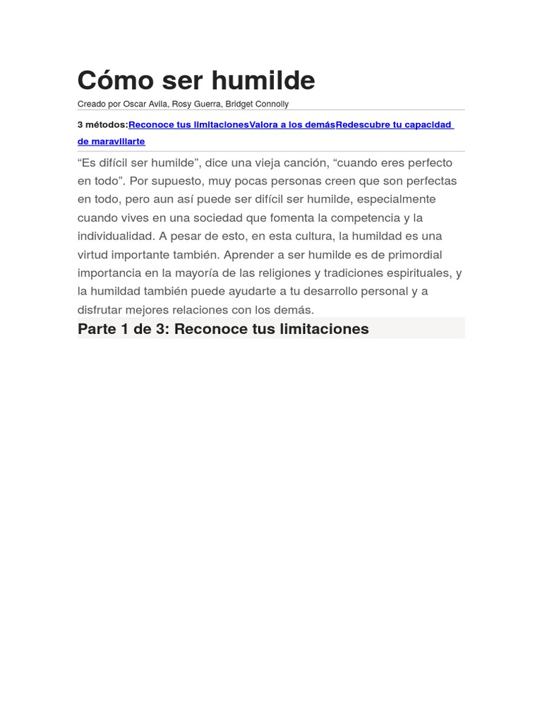 Como Ser Humilde. | PDF | Certeza | Amor