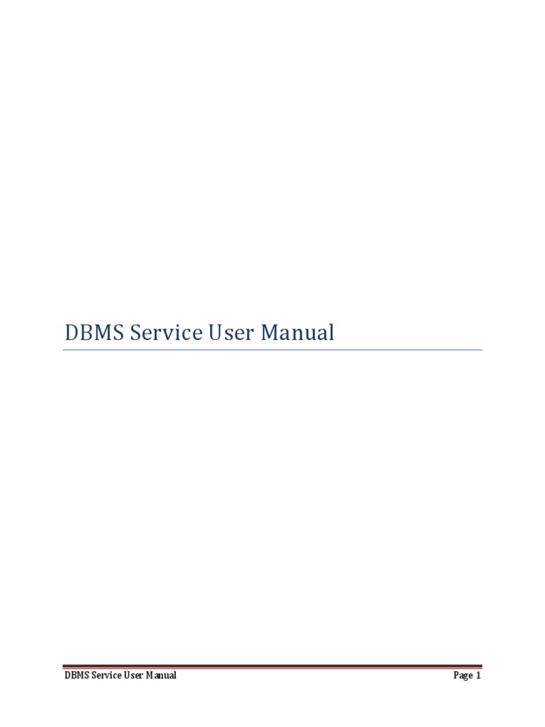 DBMS Service User Manual PDF | PDF | Databases | Invoice