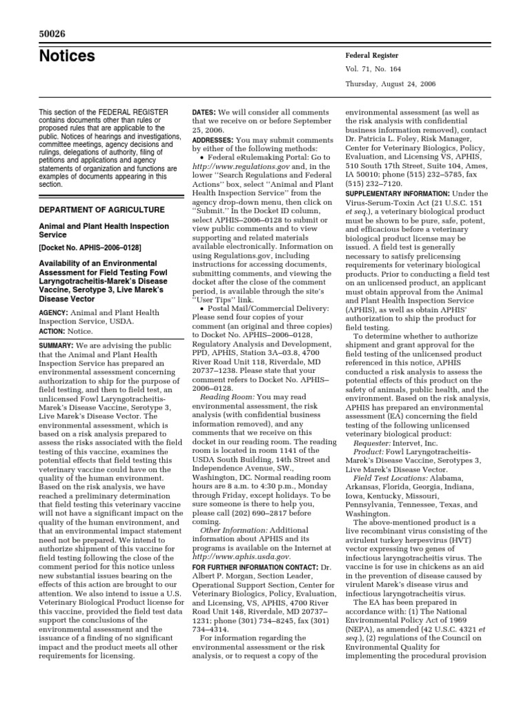 Notices: Federal Register | PDF | National Environmental Policy Act ...