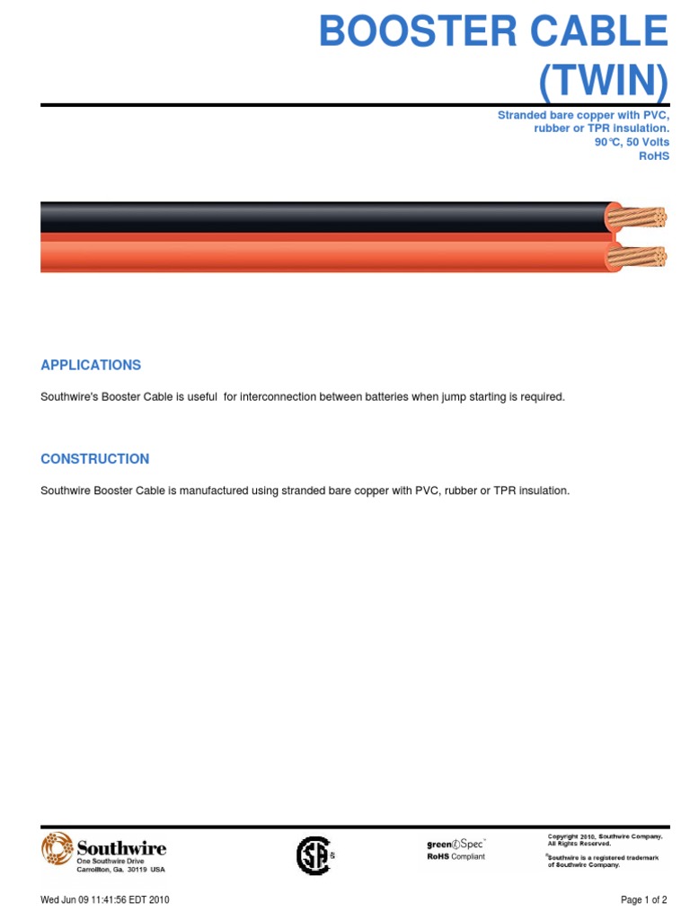 Applications: Southwire's Booster Cable Is Useful For Interconnection ...