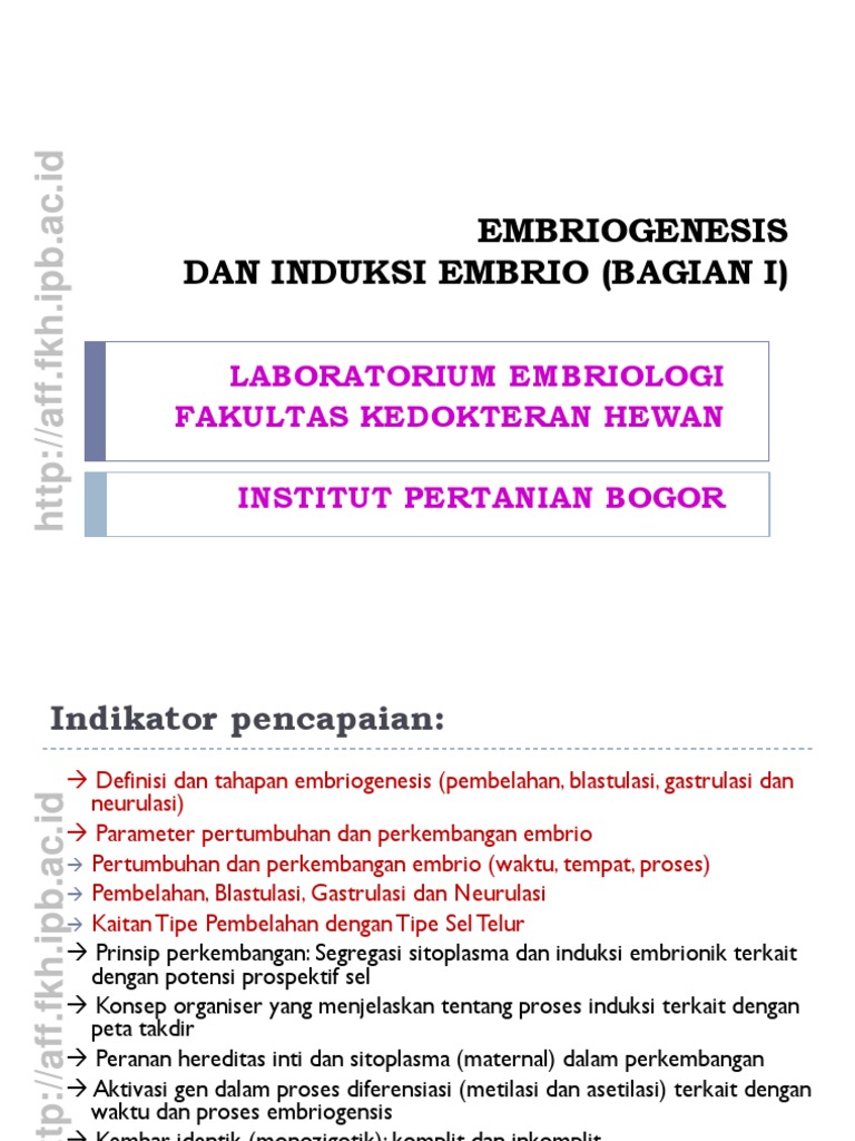 Embriogenesis Dan Induksi Embrio Bagian I 2011 PDF | PDF | Kesehatan ...
