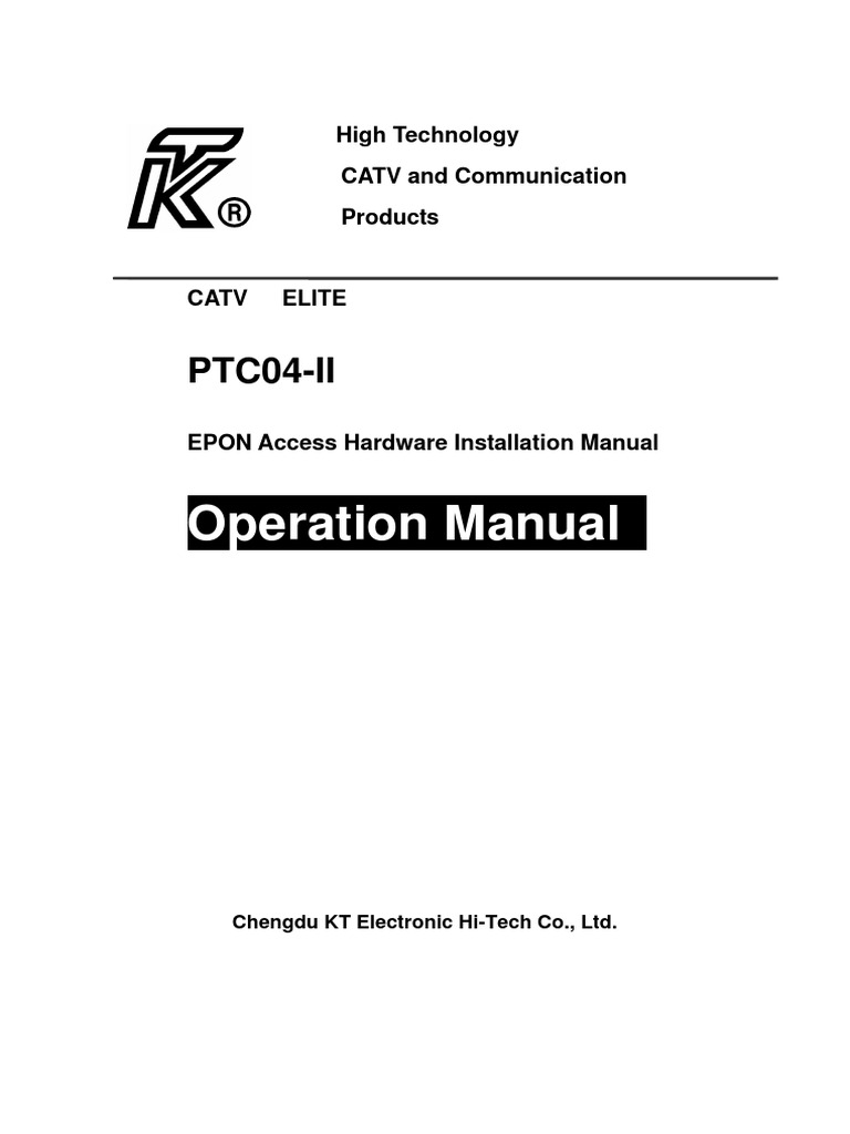 PTC04-II EPON Access Hardware Installation Manual PDF | PDF ...