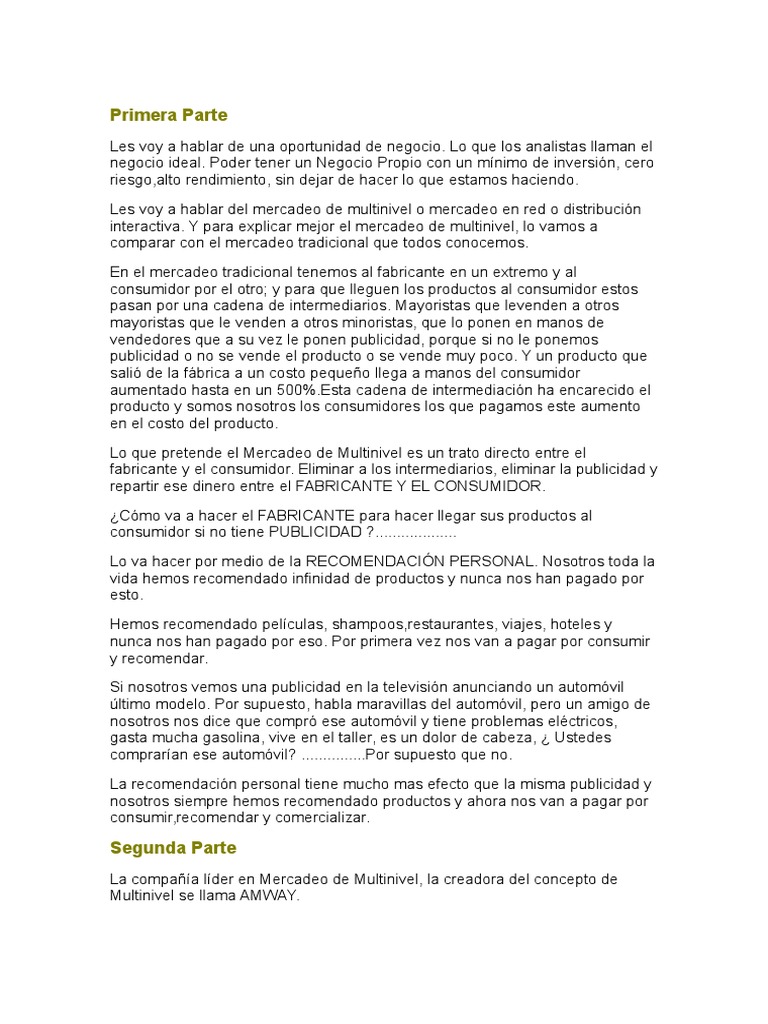 Plan Amway | PDF | Distribución (comercial) | Marketing