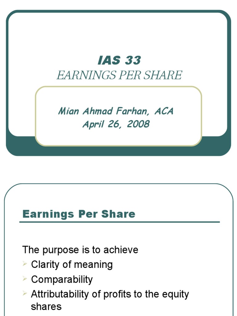 Ias 33 Eps | PDF | Earnings Per Share | Dividend