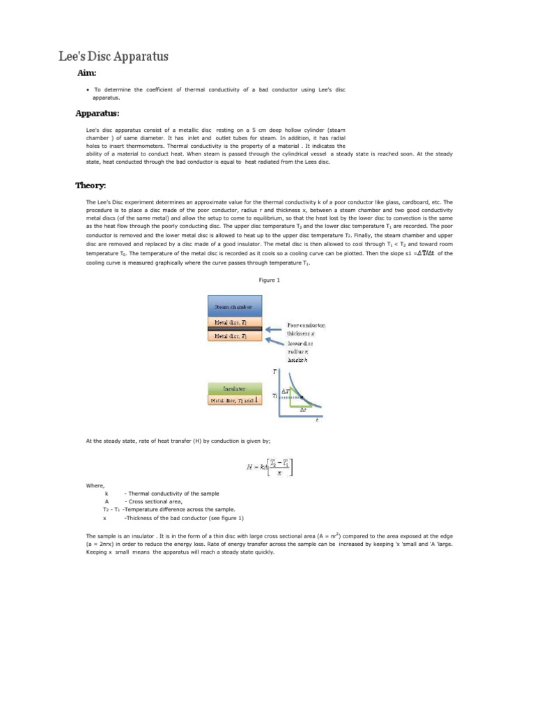 Lee's Disc Apparatus (Theory) Heat & Thermodynamics Virtual L ...