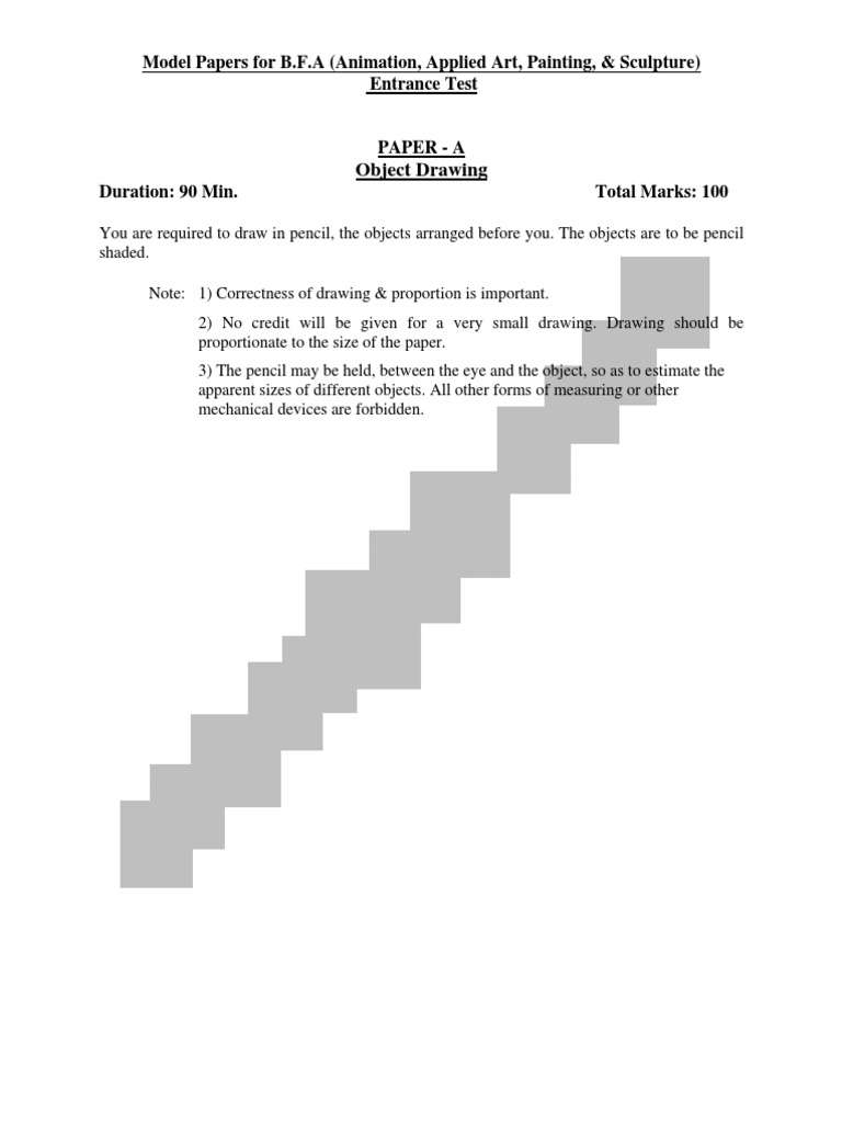 BFA Model Paper | PDF | Drawing | Paintings