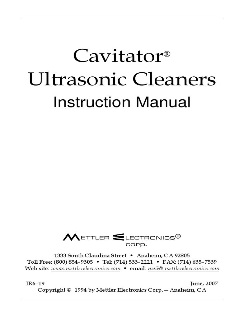 UltrasonicCleaner Manual | PDF | Ultrasound | Chemistry