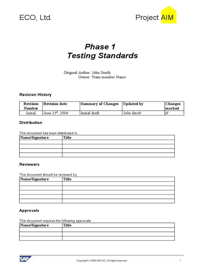 SAP Testing Standards | PDF | Unit Testing | Business Process