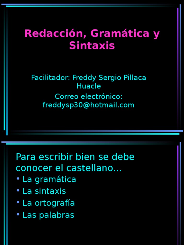 Redaccion Gramatica y Sintaxis
