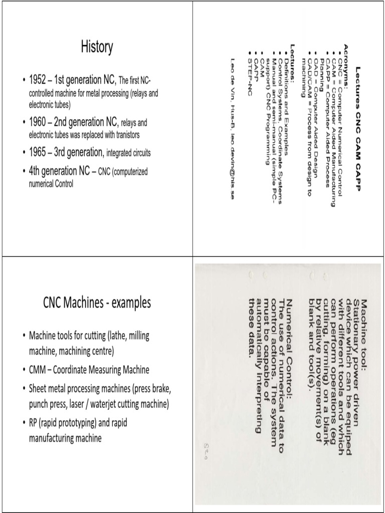 CNC Web Handout 20091001 | PDF | Numerical Control | Equipment
