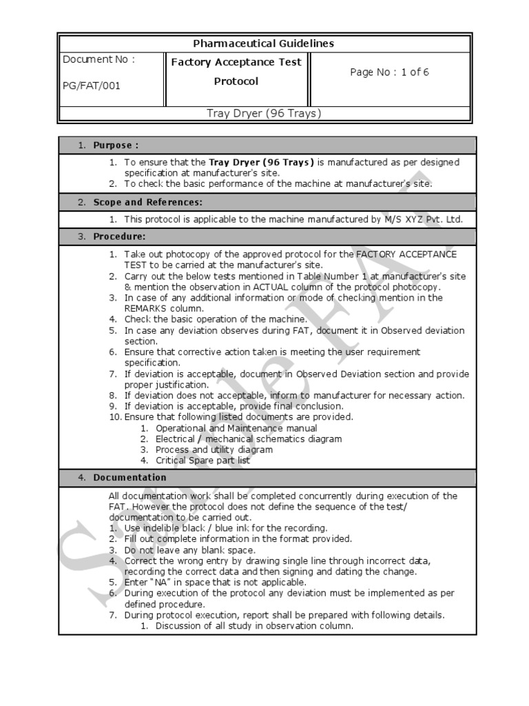 Sample FAT Protocol | PDF | Communications Protocols | Specification ...