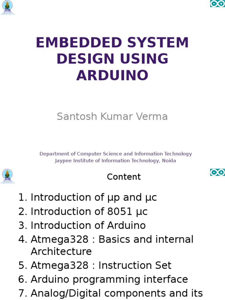 Embedded System Design Using Arduino Pdf Arduino Microcontroller 