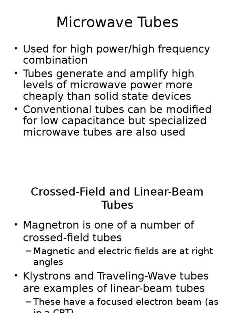 Microwave Tubes | PDF | Vacuum Tube | Amplifier