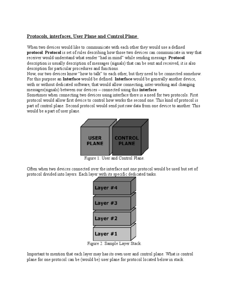 Protocols, Interfaces, User Plane and Control Plane | PDF | Routing ...