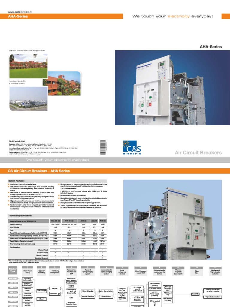 Air Circuit Breakers-AHA Type | PDF | Relay | Switch