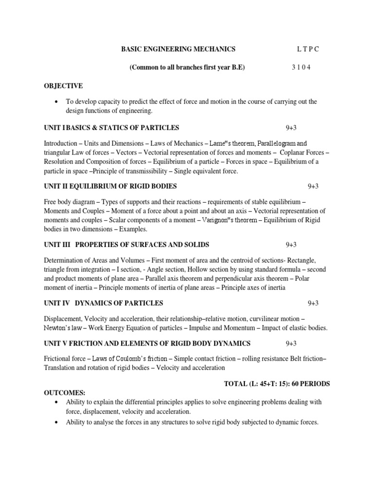 05 Basic Engineering Mechanics | PDF | Rotation Around A Fixed Axis | Force