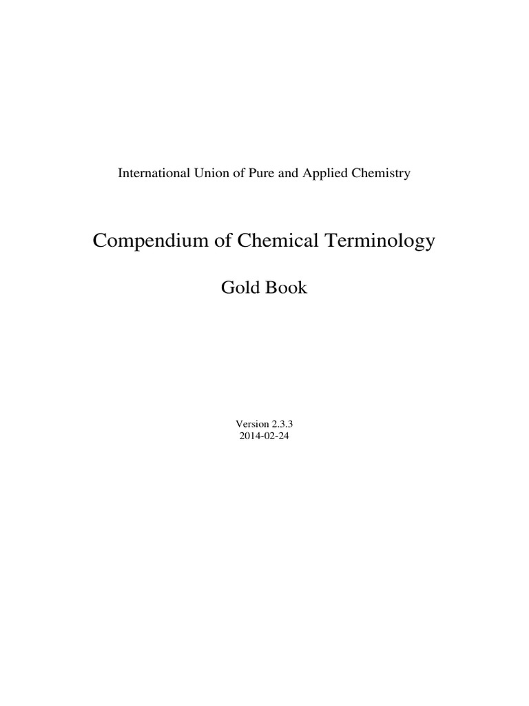 IUPAC Gold Book: Chemical Terms | PDF | Science & Mathematics
