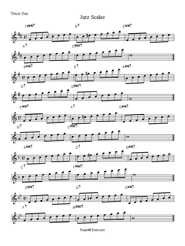 Jazz Scales - Tenor Sax | PDF