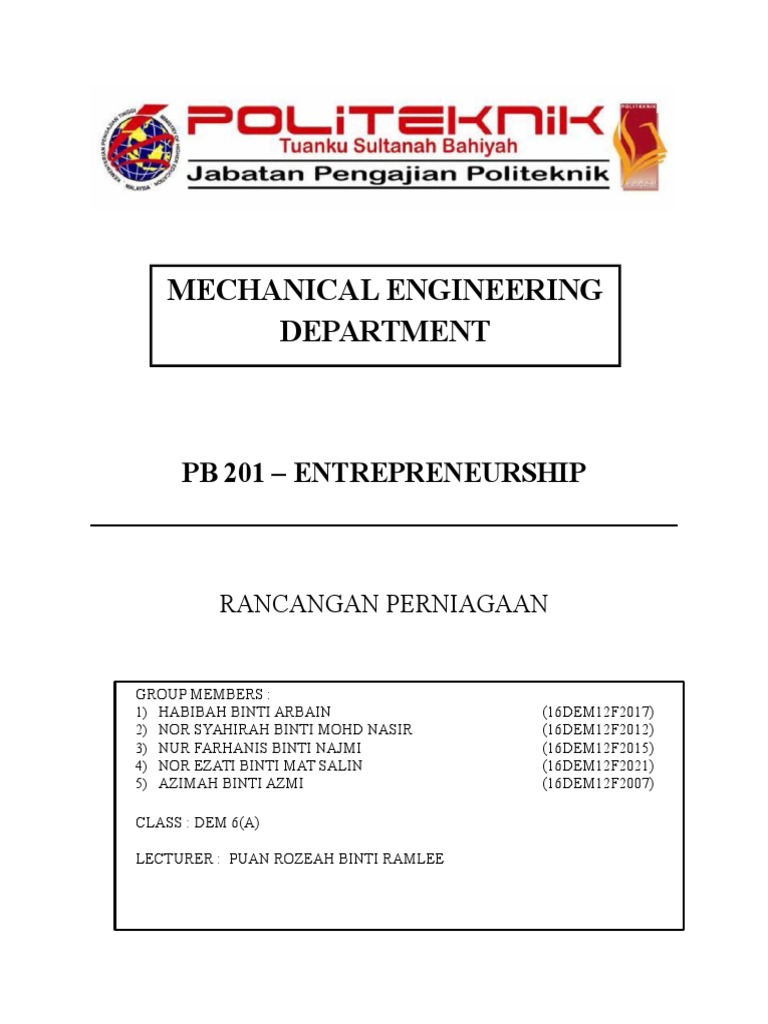 Contoh Rancangan Perniagaan | PDF