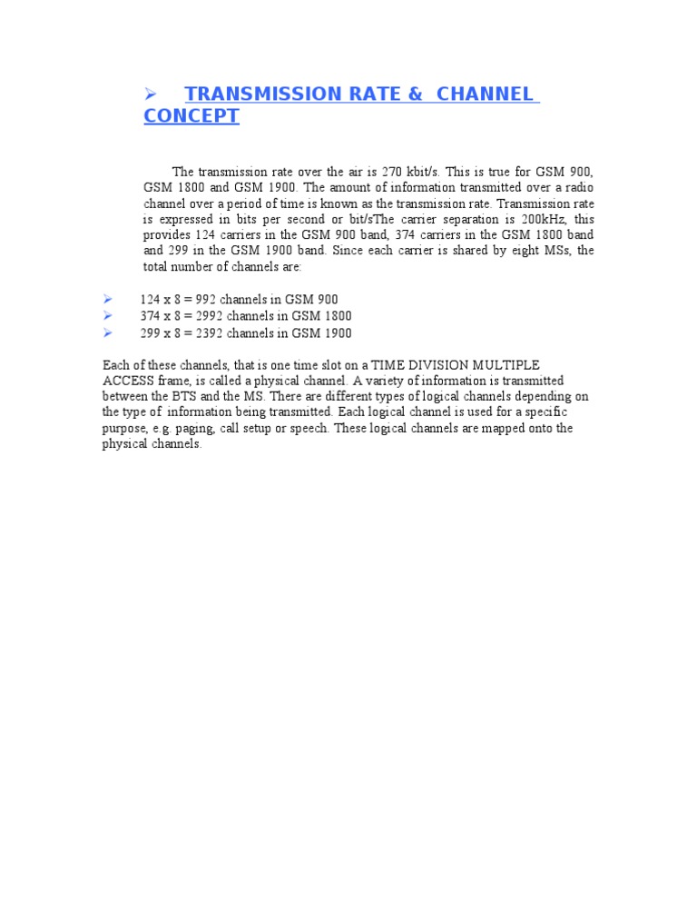 GSM Transmission Rate Overview | PDF