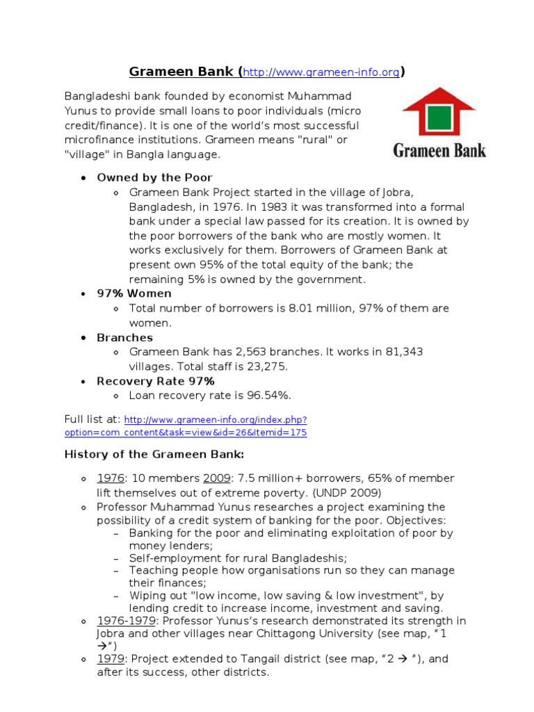 Grameen Bank (HTTP://WWW - Grameen-Info - Org) | PDF | Grameen Bank ...