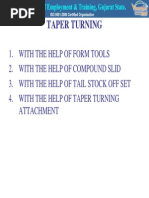Taper Turning Using Tailstock Offset Method | PDF