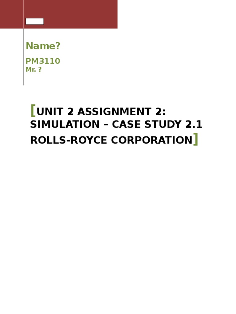 Unit 2 Assignment 2 - Simulation - Case Study 2.1 | PDF | Airbus | Aviation