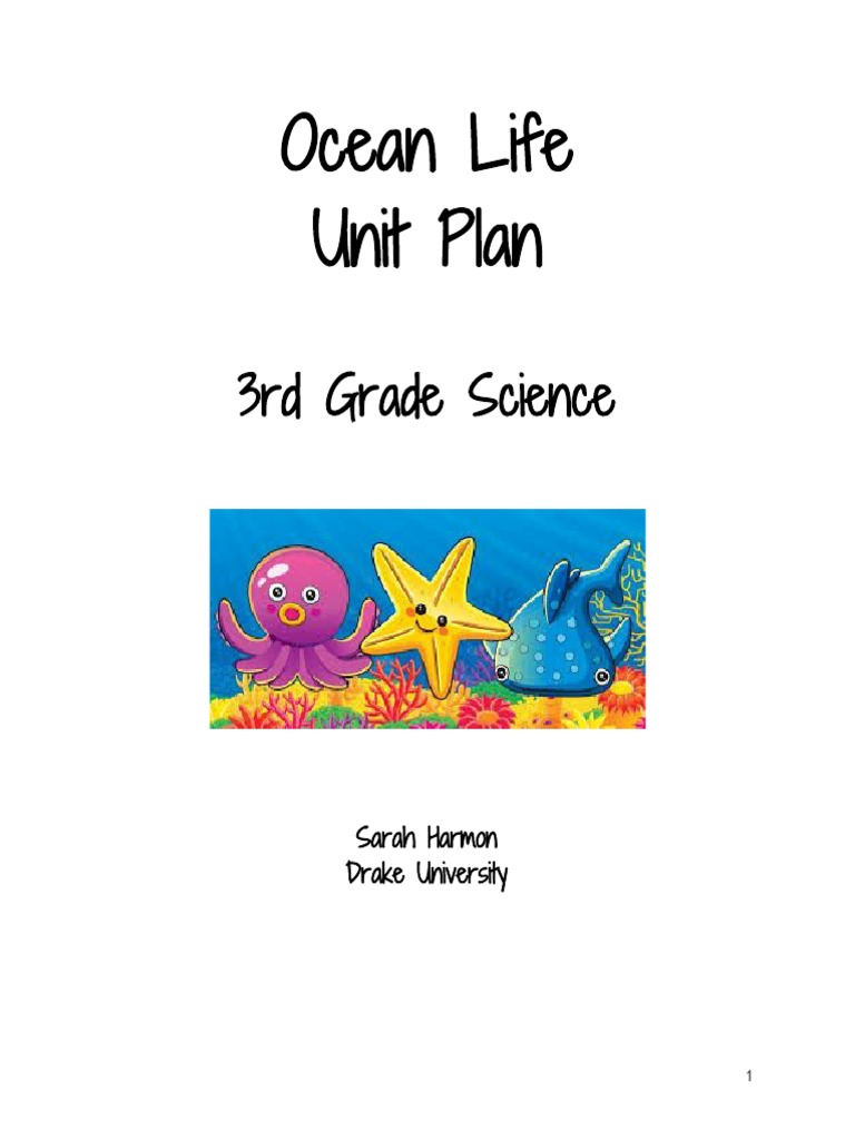 Ocean Life Unit Plan: 3rd Grade Science | PDF | Curriculum | Learning