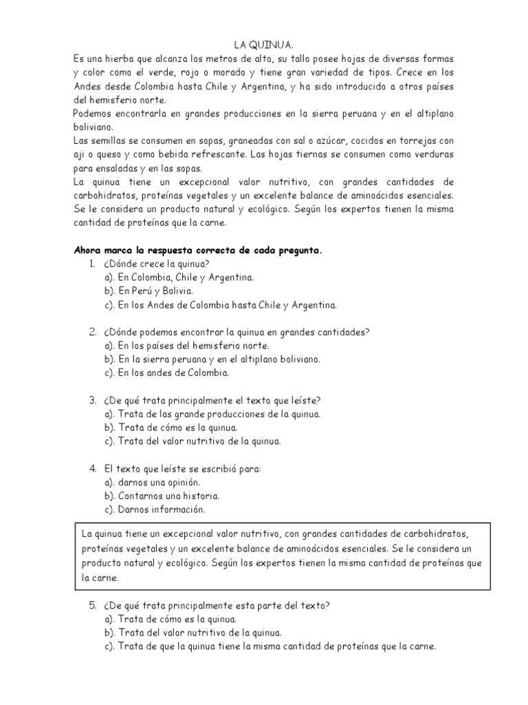 La Quinua FG | PDF | Quinua | Bolivia