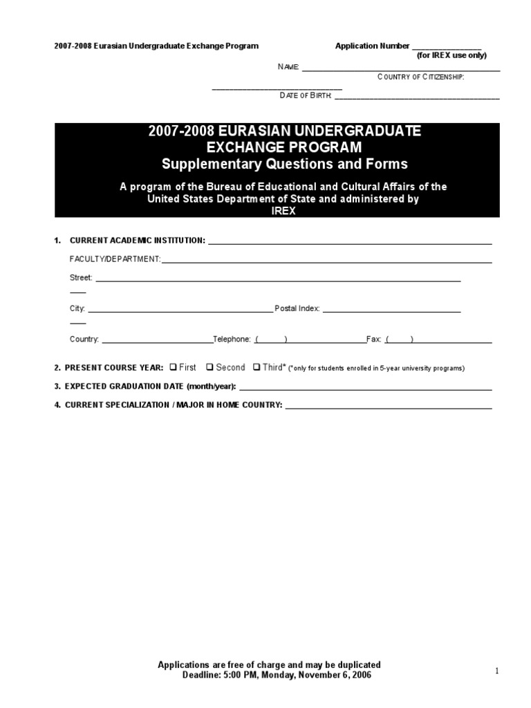 2007 UGRAD Application Form L | Download Free PDF | Leadership ...