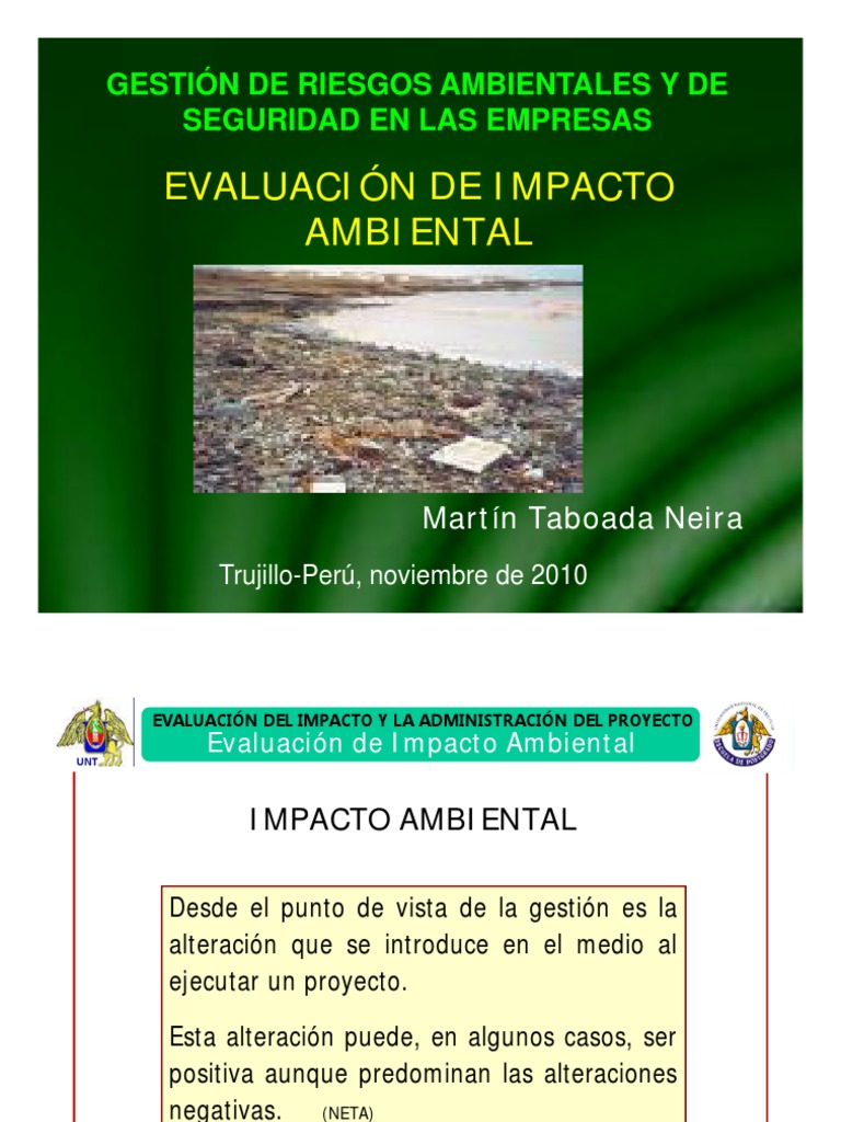 Evaluacion De Impacto Ambiental Ppt Modo De Compatibilidad Pdf