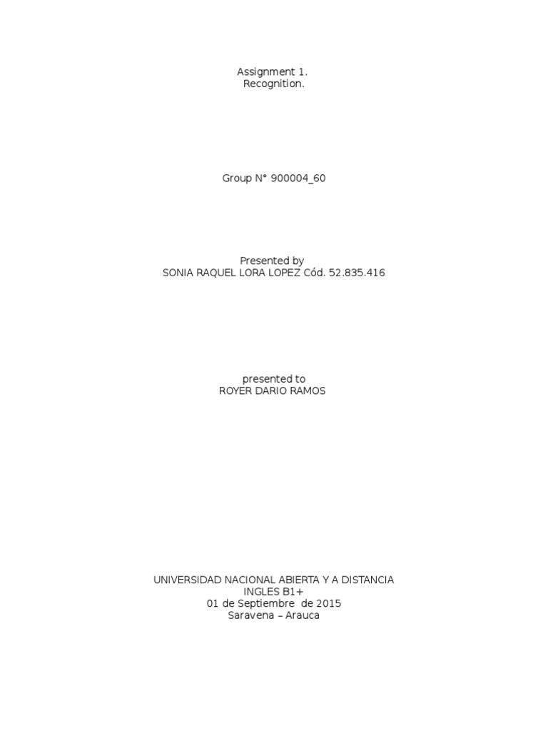 Assignment 1. Recognition | PDF | Semiotics | Communication