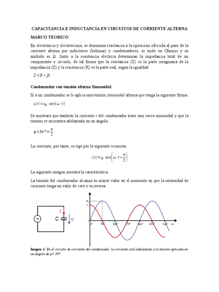 Capacitancia e Inductancia en Circuitos de Corriente Alterna(Marco Teorico) | Inductor | Energia ...