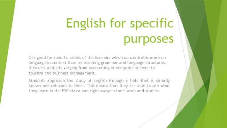 English For Specific Purposes | PDF