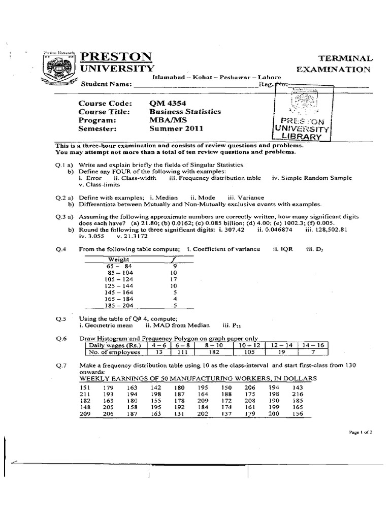 Business Statistics Pdf Mean Poisson Distribution