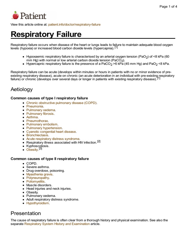Respiratory Failure | Respiratory Diseases | Hypoxia (Medical)