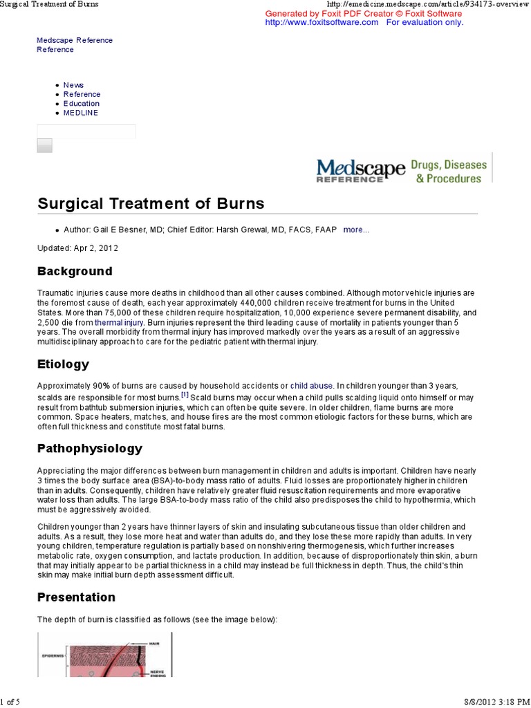 Surgical Treatment of Burns | PDF | Clinical Medicine | Health Sciences