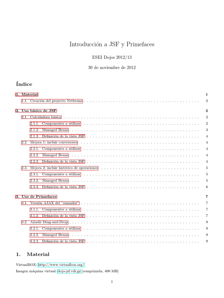 Dojo JSF | PDF | Java (lenguaje de programación) | Red mundial