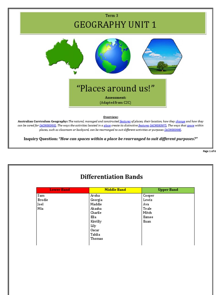 Geography Unit 1 Plan | Download Free PDF | Map | Educational Assessment