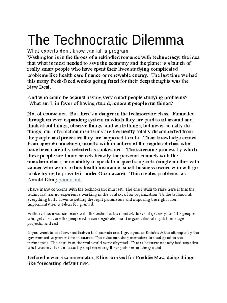 The Technocratic Company | PDF | Expert