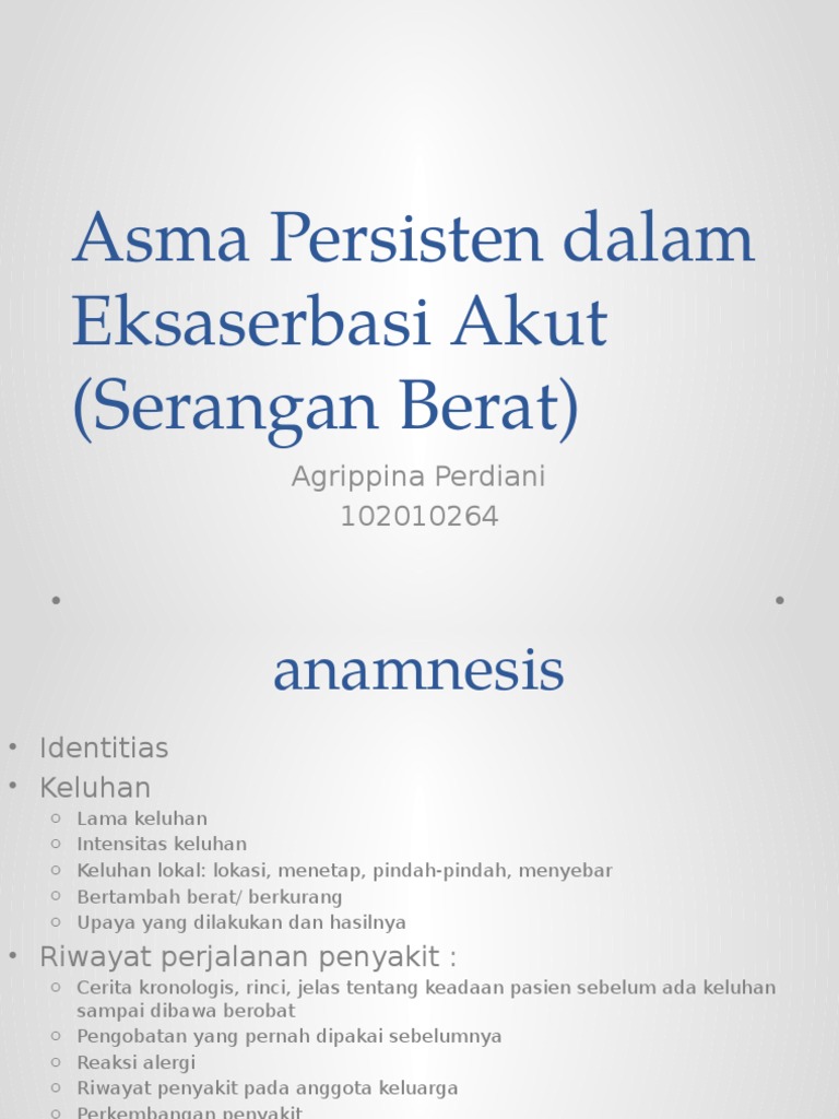 Asma Persisten Dalam Eksaserbasi Akut (Serangan Berat | PDF