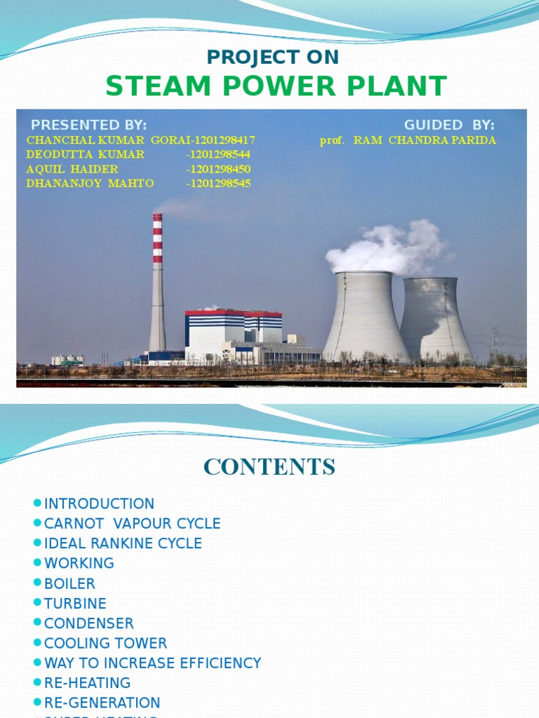 Steam Power Plant Overview and Efficiency | PDF | Steam Engine | Boiler