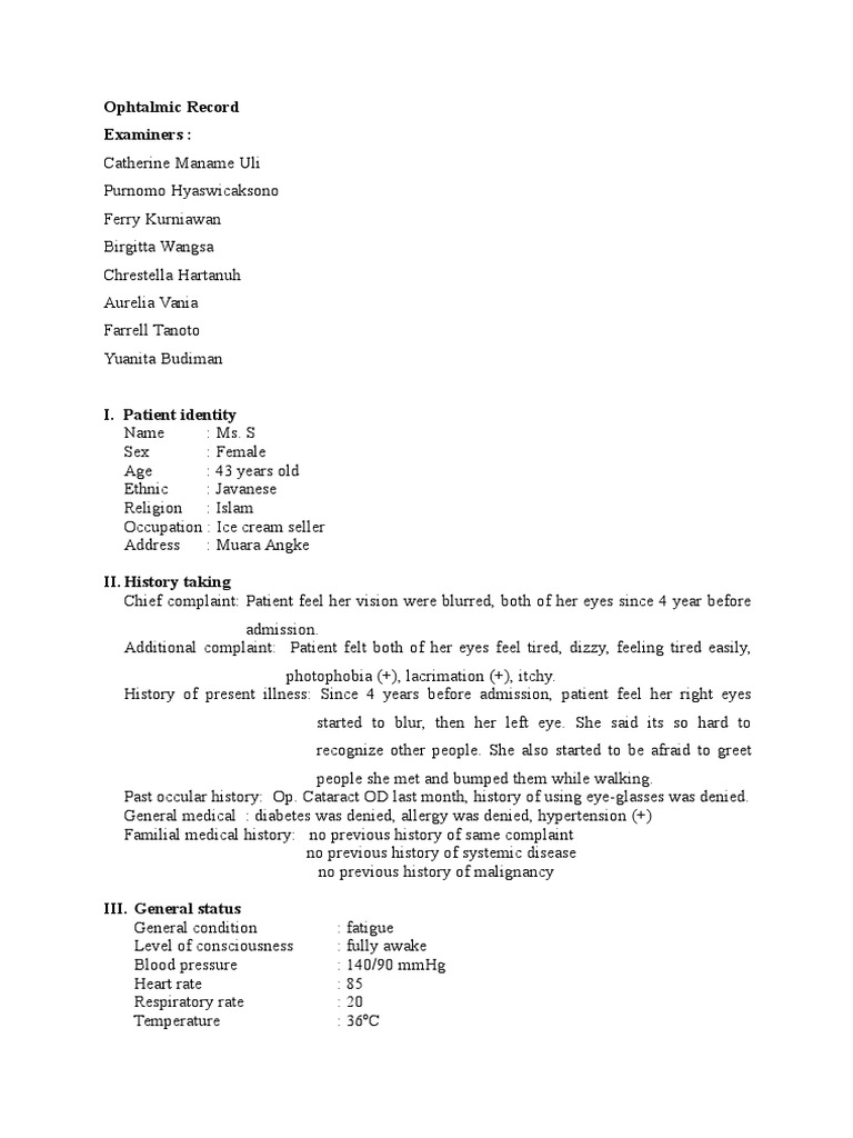 Case Report Cataract | PDF | Cataract | Human Eye