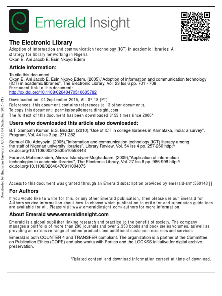 The Electronic Library: Article Information | Download Free PDF ...