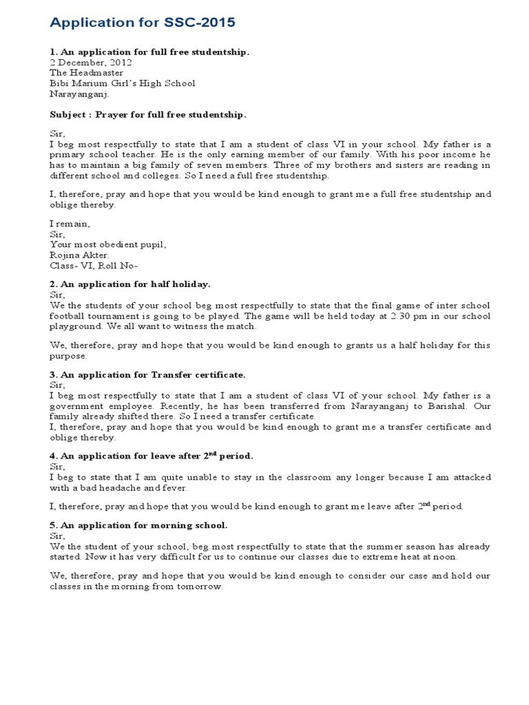 Application For SSC | PDF | Prayer