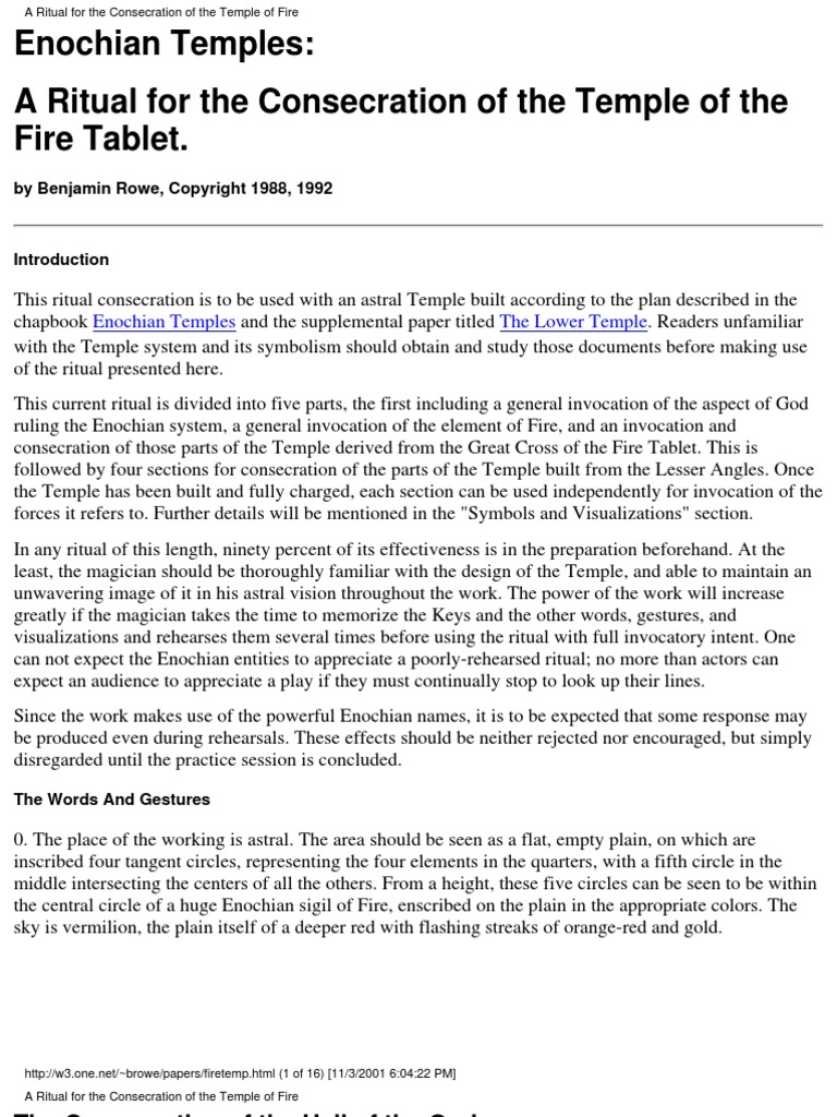 Temple Consecration - Rowe | PDF