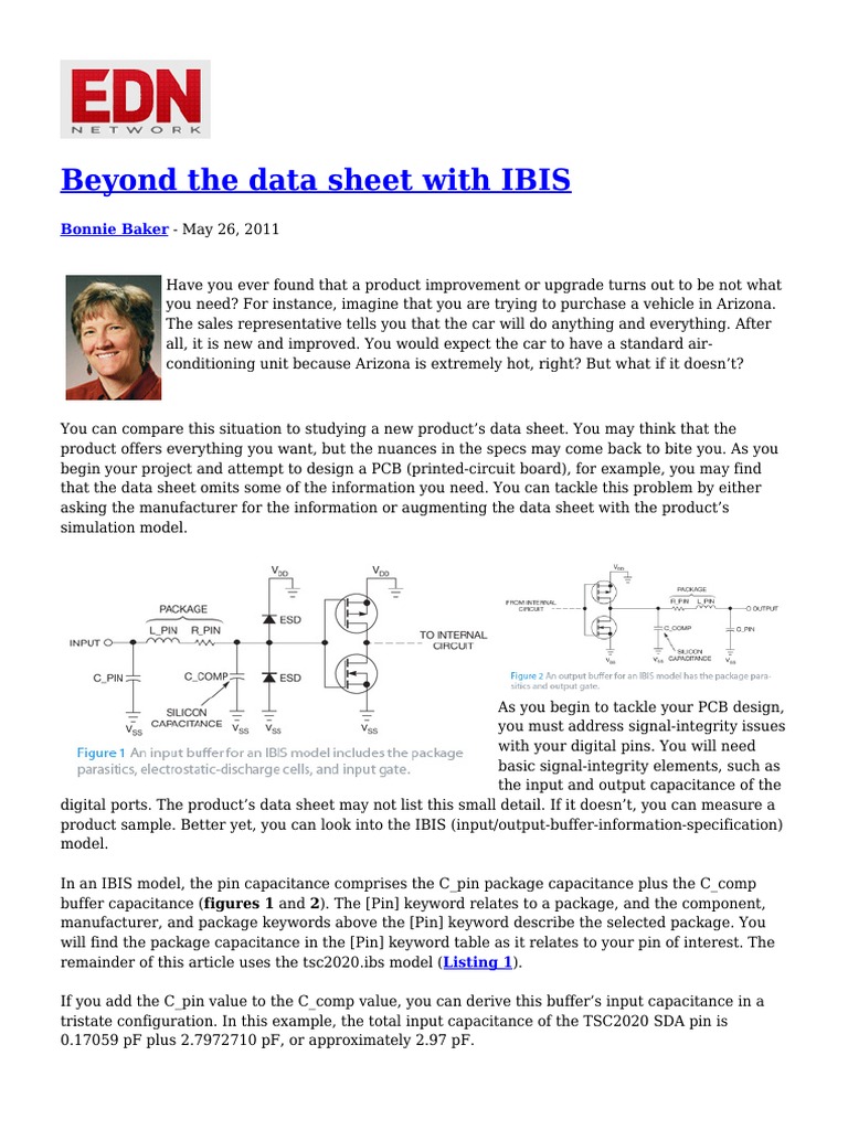 Beyond The Data Sheet With IBIS | PDF | Areas Of Computer Science ...