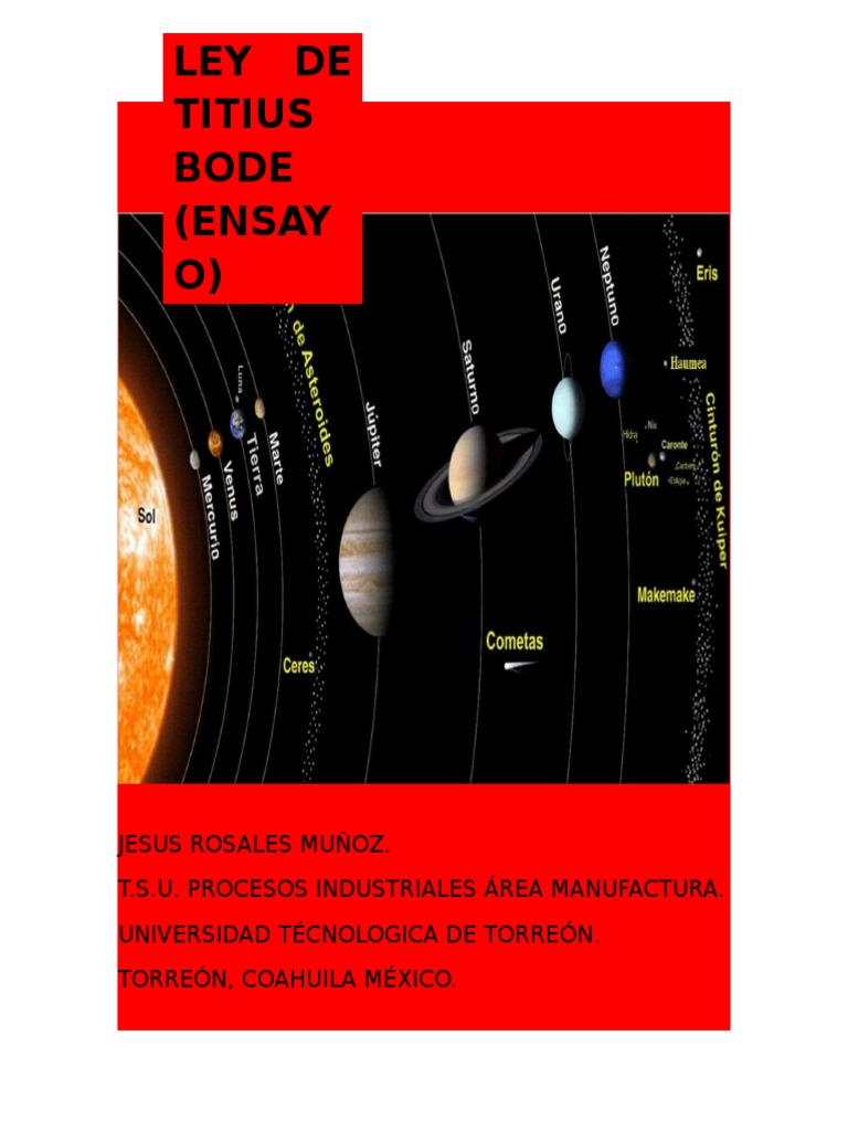 Ley de Titius Bode (Ensayo) | PDF | Planetas | Science